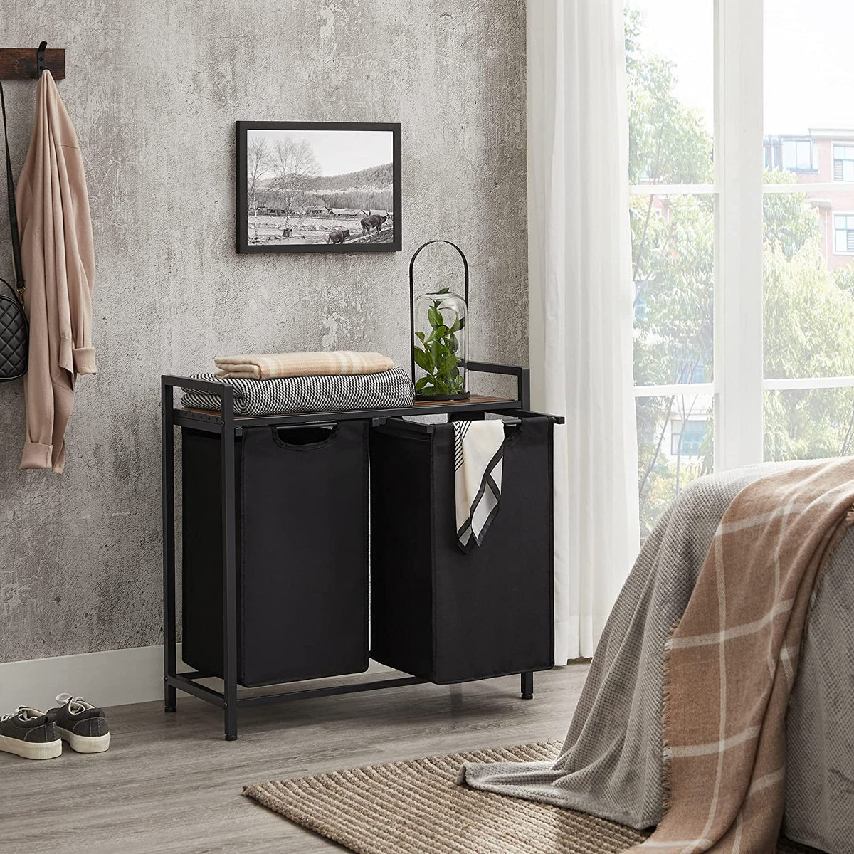 FORPÖNTUN - Þvottahirsla með hillu - tvær hirslur – Sakura-Home